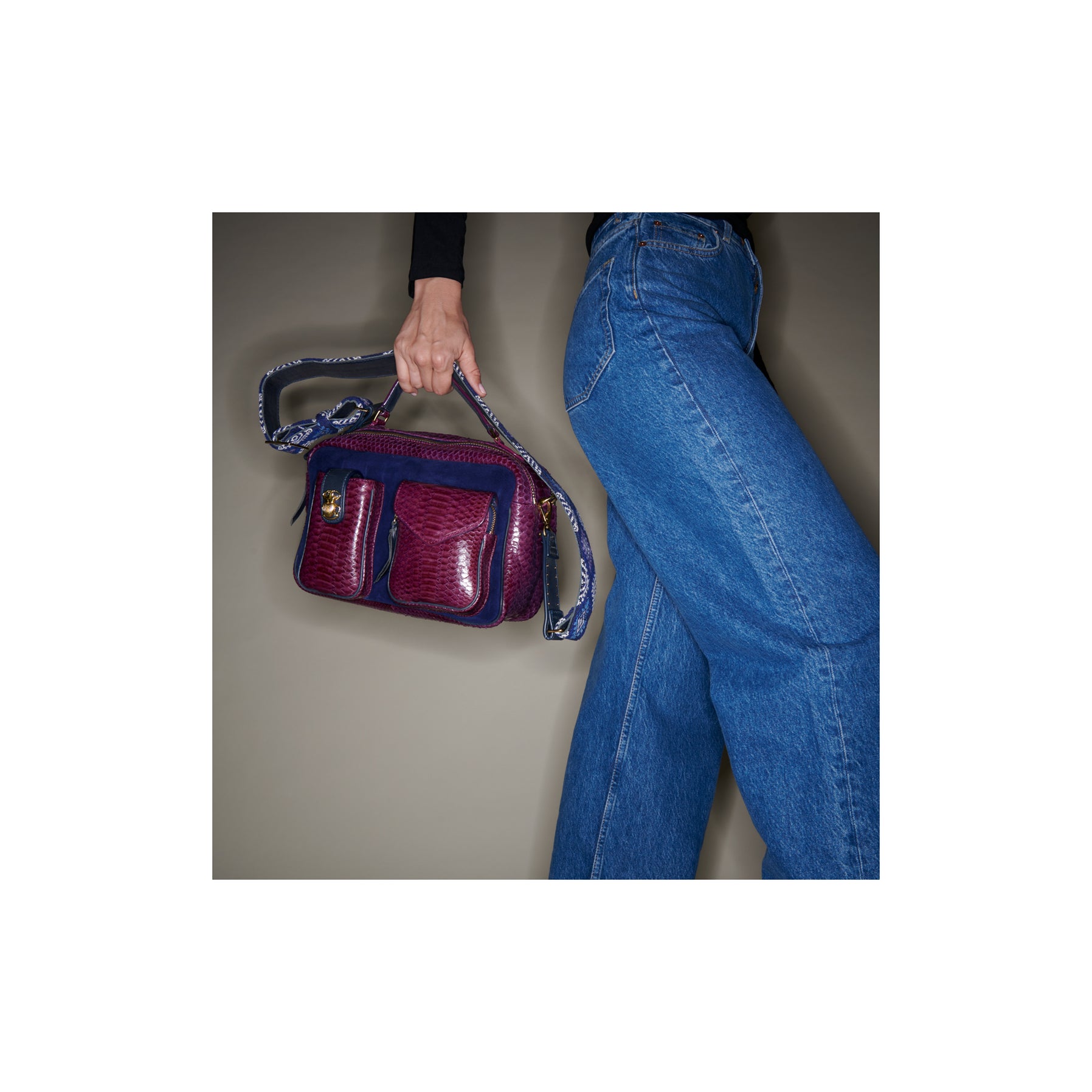 sac Claris Virot CÉSAR Violet Marine— HENIN